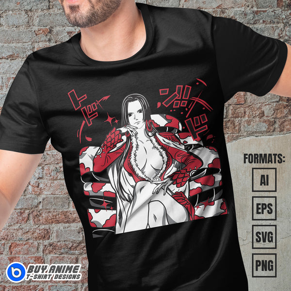Boa Hancock One Piece Anime Vector T Shirt Design Template