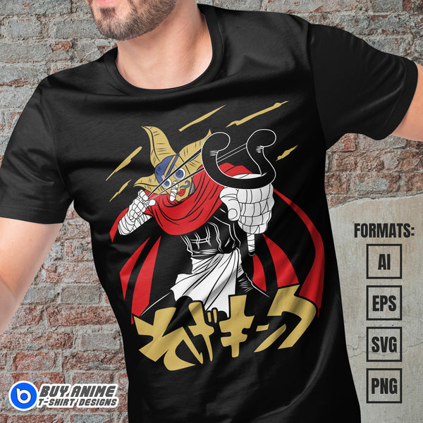 Usopp One Piece Anime Vector T Shirt Design Template