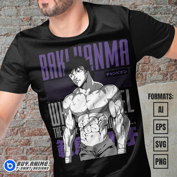 Baki Anime Vector T-shirt Design Template #3 – www ...