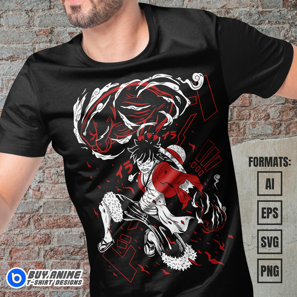 Luffy One Piece Anime Vector T-shirt Design Template – www ...