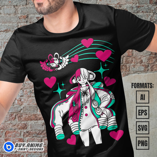 Uta One Piece Anime Vector T-shirt Design Template – www ...