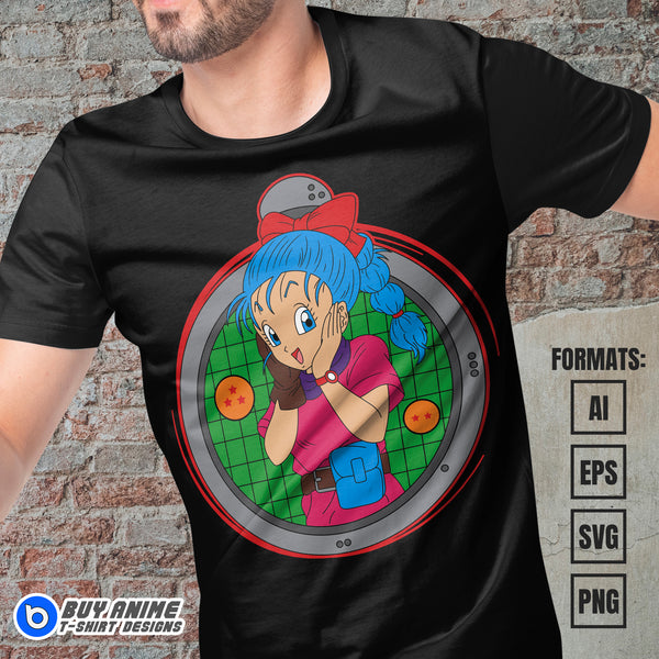 Bulma Dragon Ball Vector T-shirt Design Template – www ...