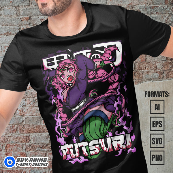 Premium Mitsuri Demon Slayer Anime Vector T-shirt Design Template #7 ...