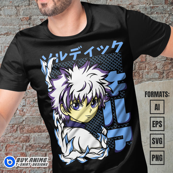 Premium Killua Hunter x Hunter Anime Vector T-shirt Design Template #7 ...