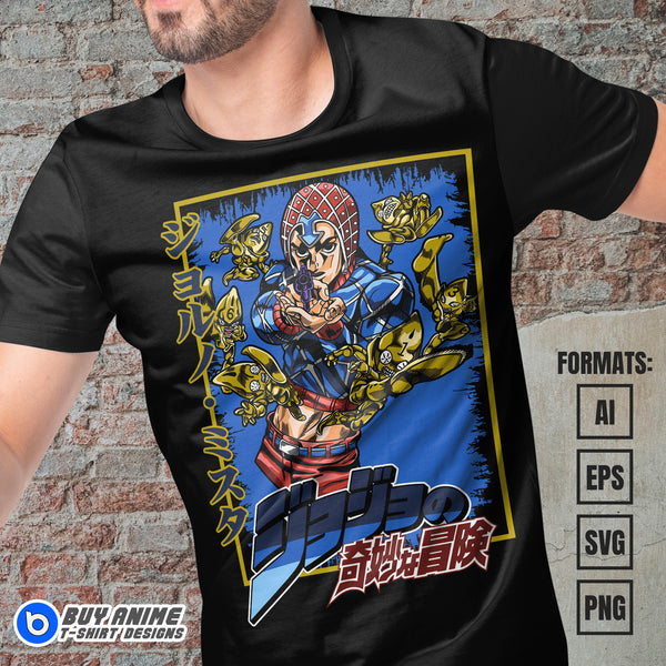 Premium Guido Jojos Bizarre Adventure Anime Vector T-shirt Design Temp ...