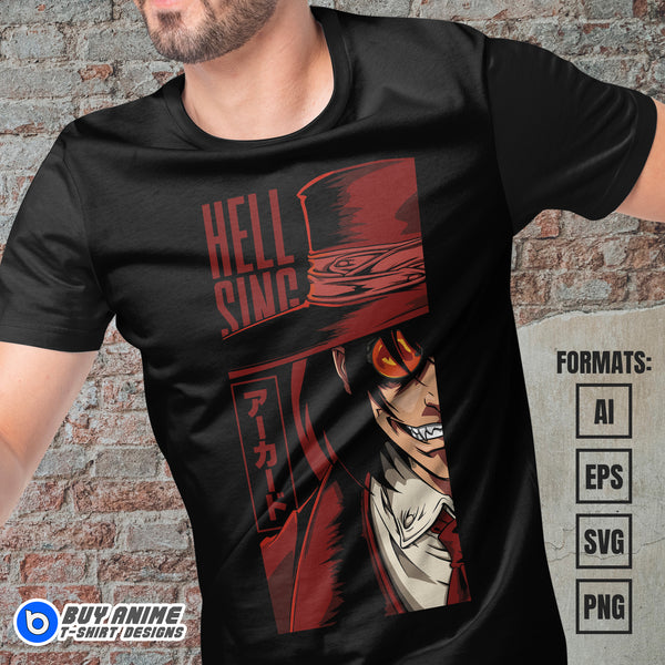 Premium Alucard Hellsing Anime Vector T-shirt Design Template – www ...
