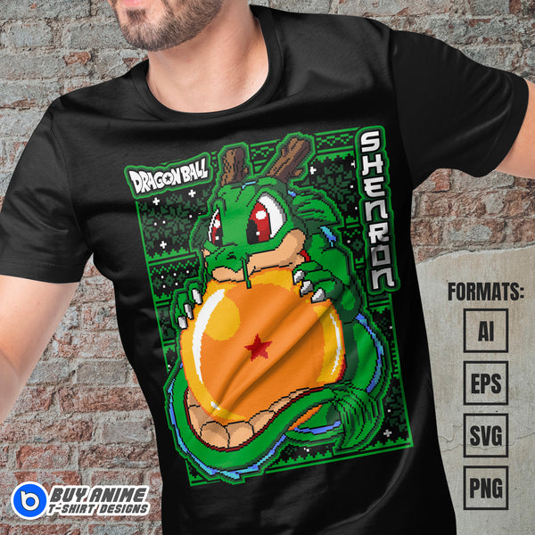 Premium Shenron x Christmas Dragon Ball Anime Vector T-shirt Design Te ...