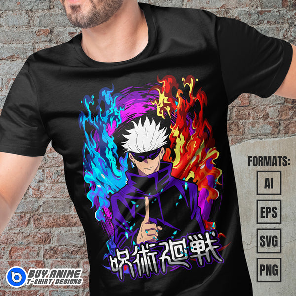 Premium Satoru Gojo Jujutsu Kaisen Anime Vector T-shirt Design Templat ...