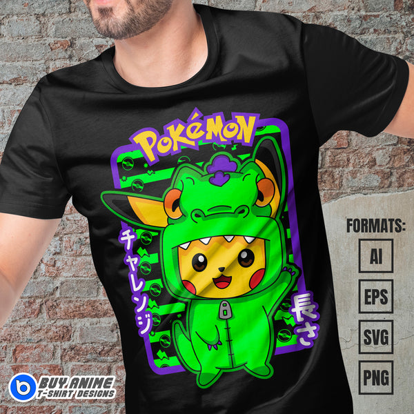 Premium Pikachu x Reptar Pokemon Anime Vector T-shirt Design Template ...