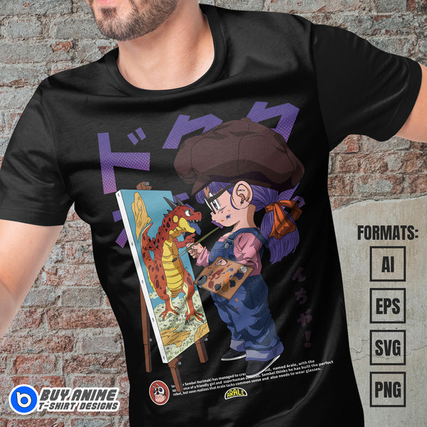 Premium Arale Norimaki Dragon Ball Anime Vector T-shirt Design Templat ...