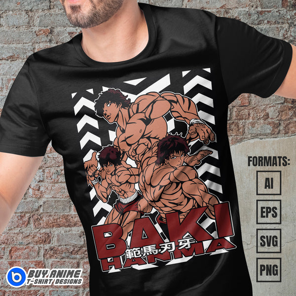 Premium Baki Hanma Vector T-shirt Design Template #4 – www ...