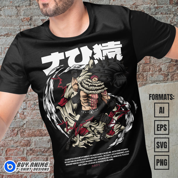 Premium Katakuri One Piece Anime Vector T-shirt Design Template – www ...
