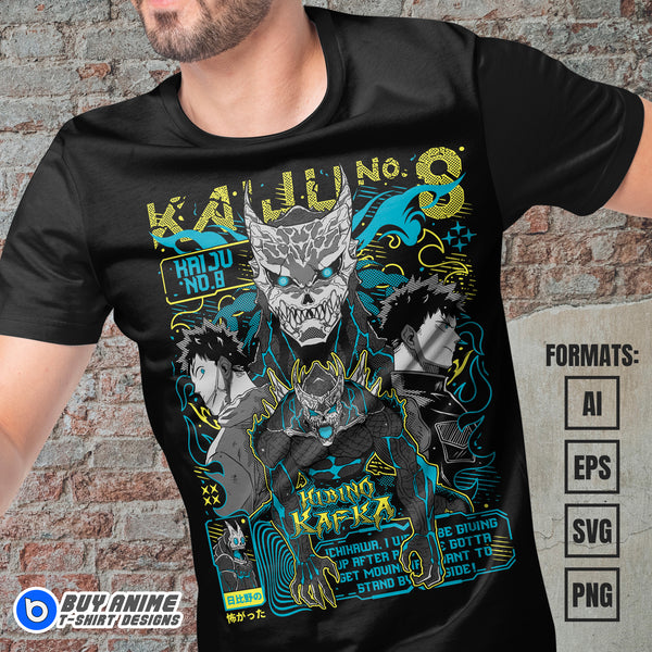 Premium Kaiju No. 8 Anime Vector T-shirt Design Template #7 – www ...