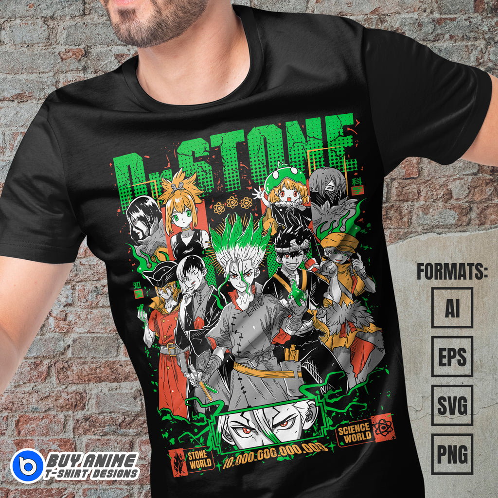 Premium Dr Stone Anime Vector T-shirt Design Template #3 – www ...