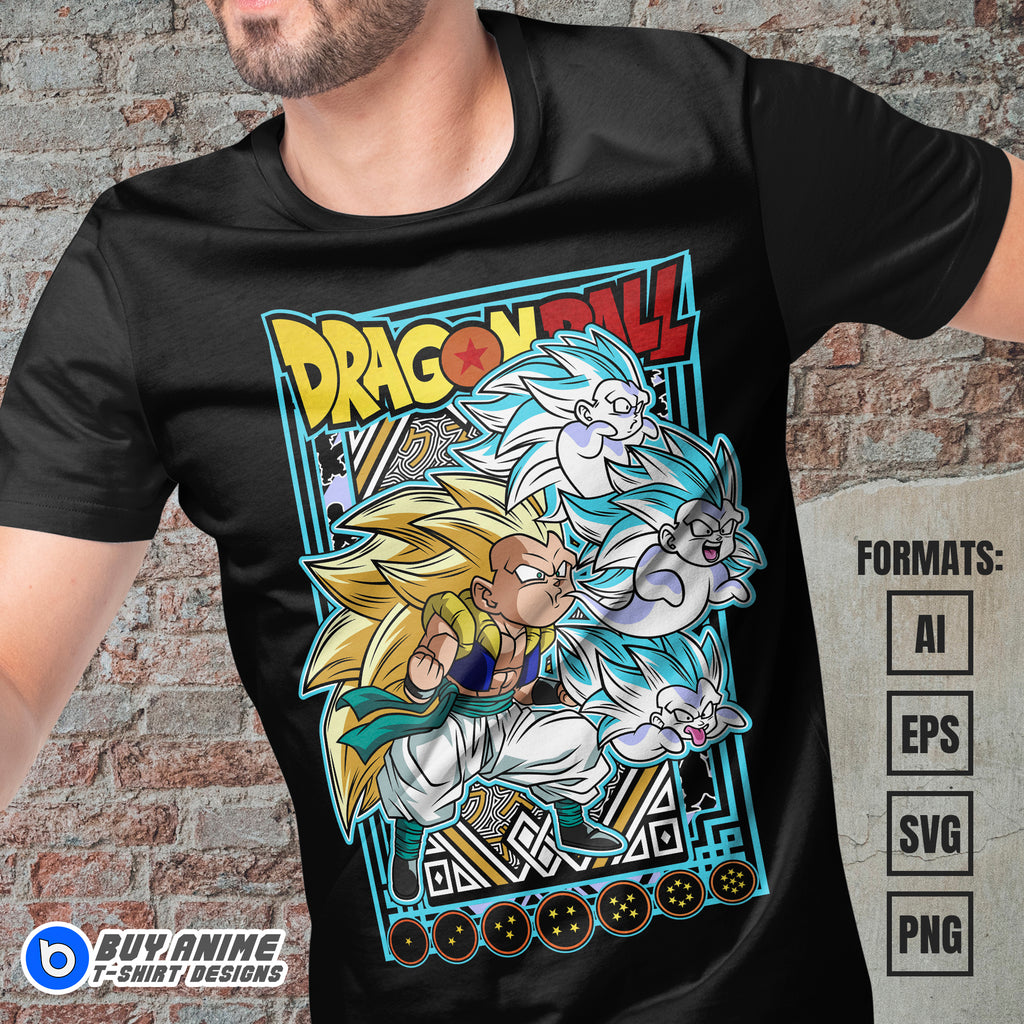 Premium Gotenks Super Saiyan 3 Dragon Ball Anime Vector T-shirt Design ...