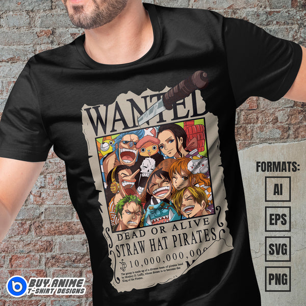 Premium One Piece Anime Vector T-shirt Design Template #30 – www ...