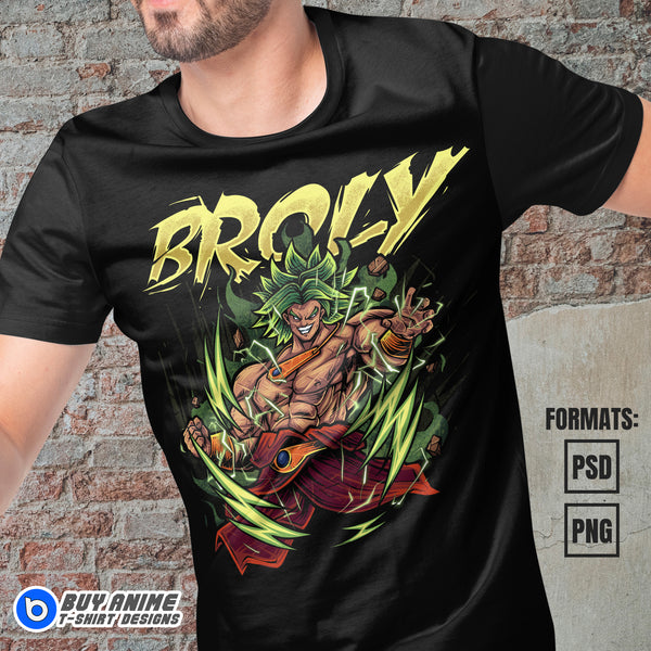 Premium Broly Dragon Ball Anime Vector T-shirt Design Template #3 – www ...