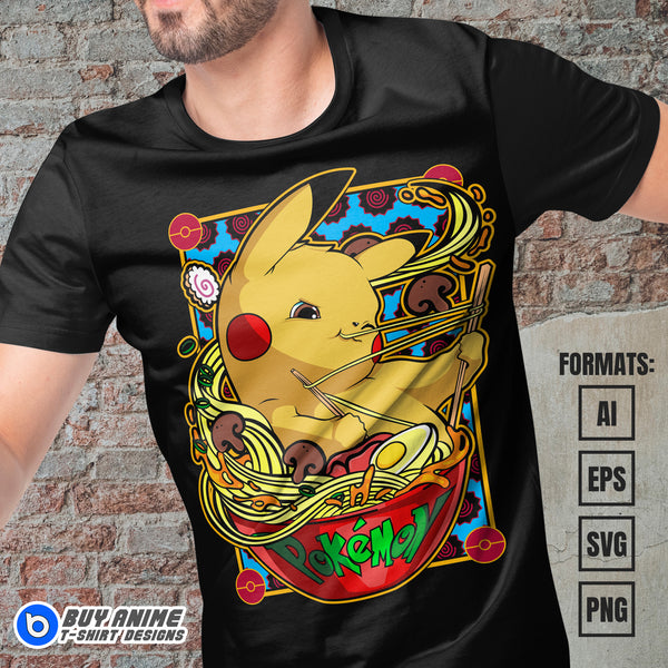 Premium Pikachu Pokemon Anime Vector T-shirt Design Template – www ...