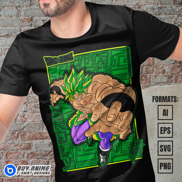Premium Broly Dragon Ball Anime Vector T-shirt Design Template #5 – www ...