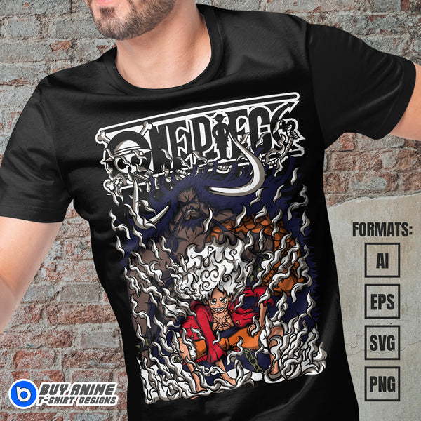 Premium Kaido x Luffy One Piece Anime Vector T-shirt Design Template ...