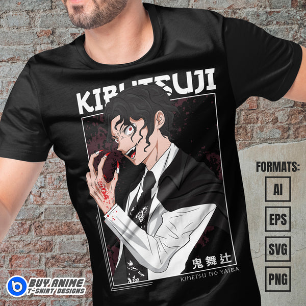 Premium Muzan Kibutsuji Demon Slayer Anime Vector T-shirt Design Templ ...