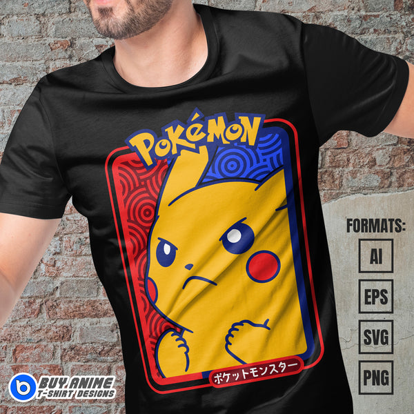 Premium Pikachu Pokemon Anime Vector T-shirt Design Template #2 – www ...