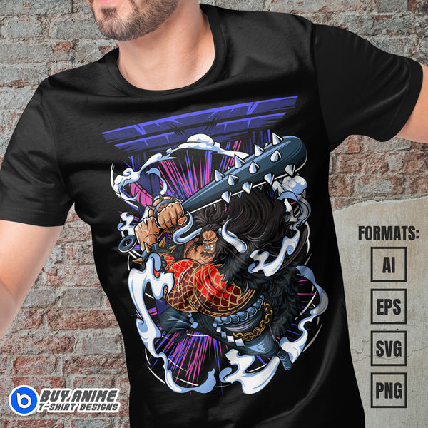 Premium Kaido One Piece Anime Vector T-shirt Design Template #2 – www ...