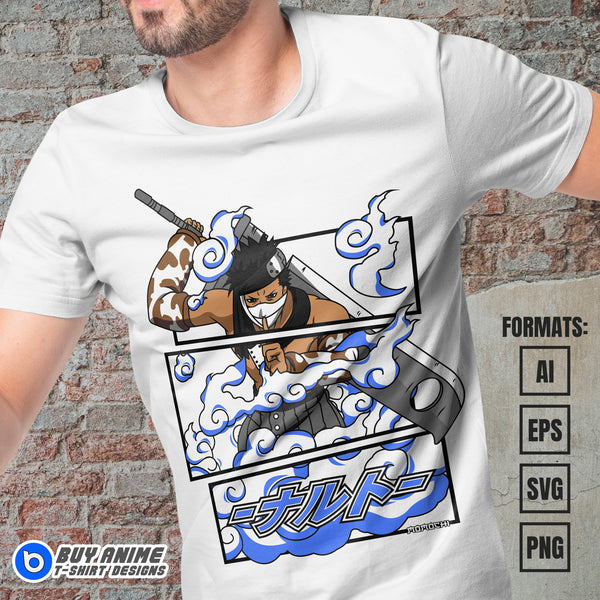 Premium Zabuza Momochi Naruto Anime Vector T-shirt Design Template ...