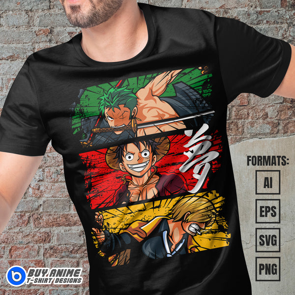 Premium One Piece Anime Vector T-shirt Design Template #17 – www ...