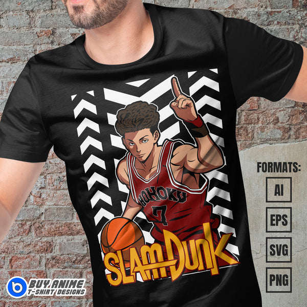 Premium Ryota Miyagi Slam Dunk Anime Vector T-shirt Design Template ...