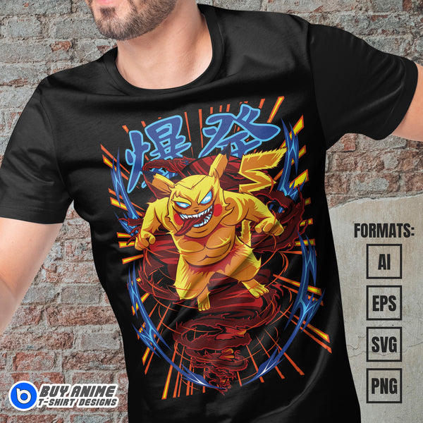 Premium Pikachu Pokemon Anime Vector T-shirt Design Template #3 – www ...