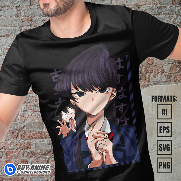 Premium Komi Cant Communicate Anime Vector T-shirt Design Template #2 ...