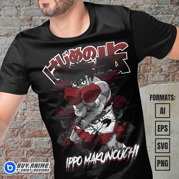 Premium Ippo Makunouchi Hajime No Ippo Anime Vector T-shirt Design Tem ...