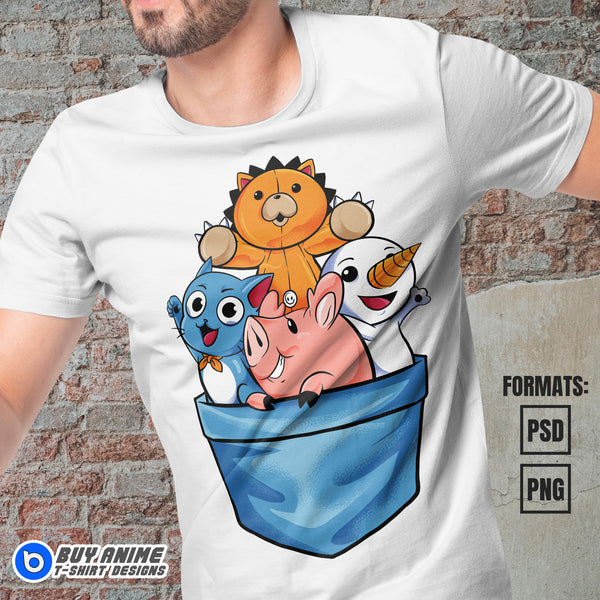 Premium Anime Pets Vector T-shirt Design Template #2 – www ...