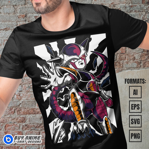 Premium Frieza Dragon Ball Anime Vector T-shirt Design Template #8 ...