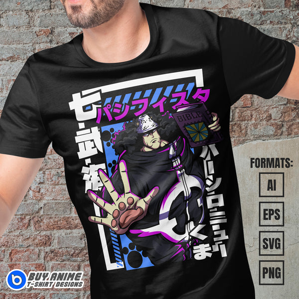 Premium Kuma One Piece Anime Vector T-shirt Design Template – www ...