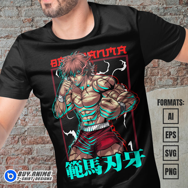 Premium Baki Hanma Vector T-shirt Design Template – www ...