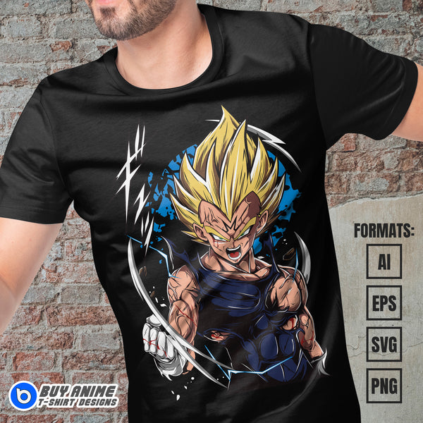 Premium Majin Vegeta Dragon Ball Anime Vector T-shirt Design Template ...