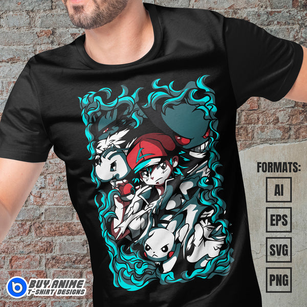 Premium Pokemon Anime Vector T-shirt Design Template #4 – www ...