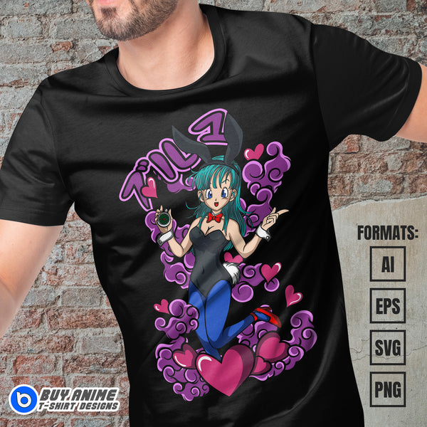 Premium Bulma Dragon Ball Anime Vector T-shirt Design Template #5 – www ...