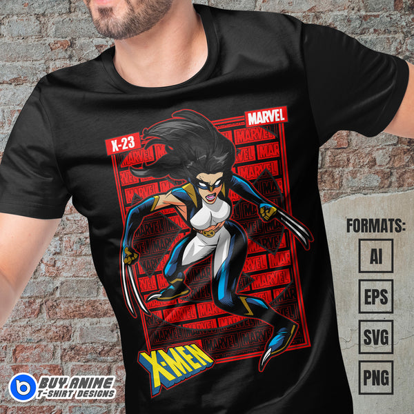 Premium X-23 X-Men Vector T-shirt Design Template – www ...
