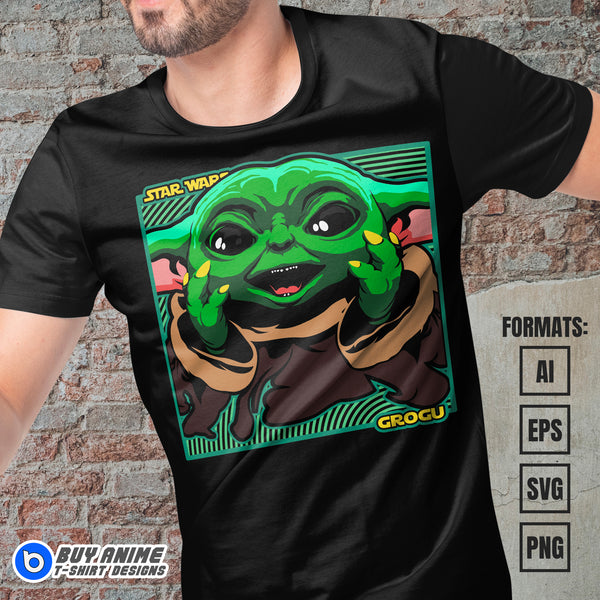 Premium Grogu Star Wars Vector T-shirt Design Template – www ...