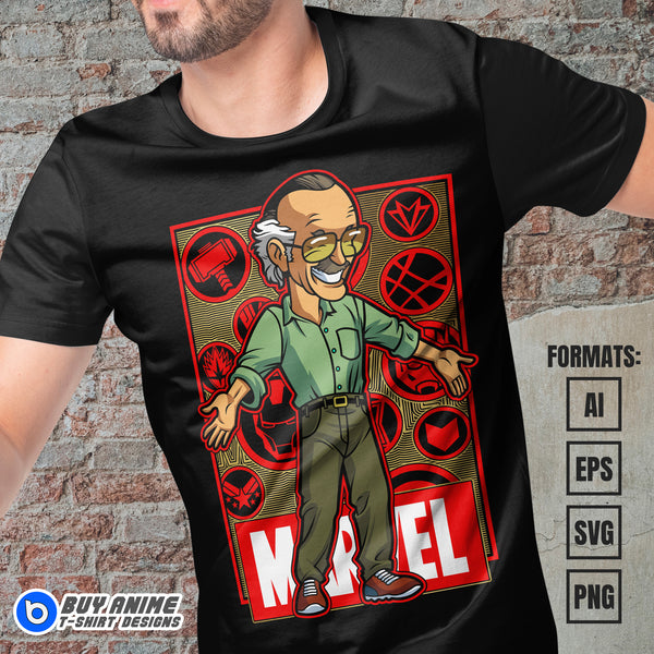 Premium Stan Lee Vector T-shirt Design Template – www ...