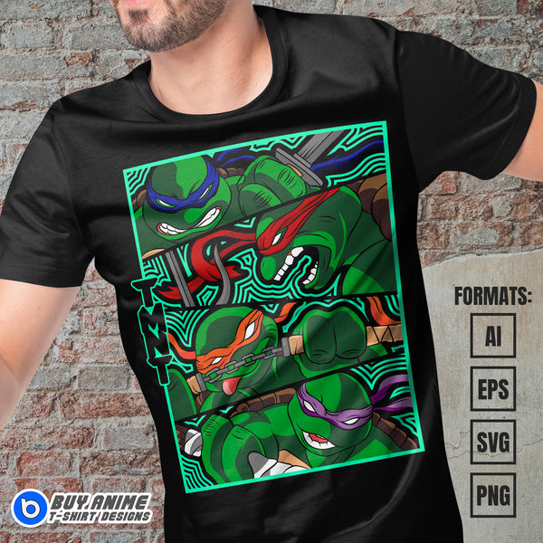 Premium Teenage Mutant Ninja Turtles Vector T-shirt Design Template ...