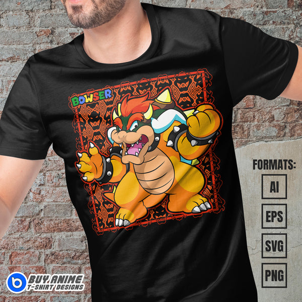 Premium Bowser Vector T-shirt Design Template – www ...