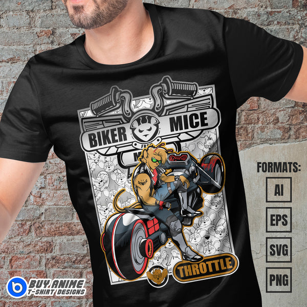 Premium Throttle Biker Mice from Mars Vector T-shirt Design Template ...