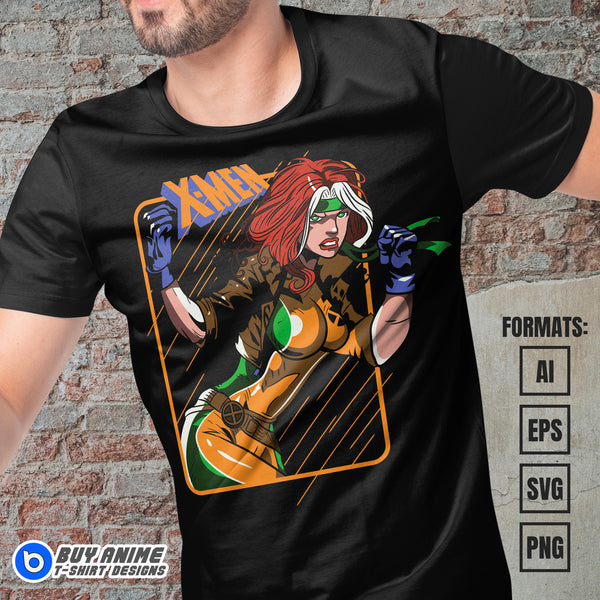 Premium Rogue X-Men Vector T-shirt Design Template – www ...