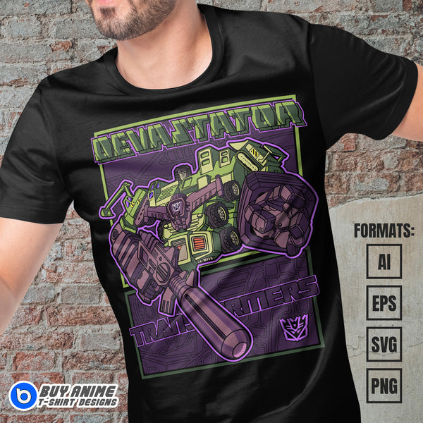 Premium Devastator Transformers Vector T-shirt Design Template – www ...