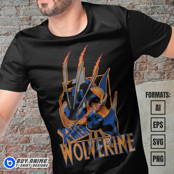 Premium Wolverine X-Men Vector T-shirt Design Template – www ...