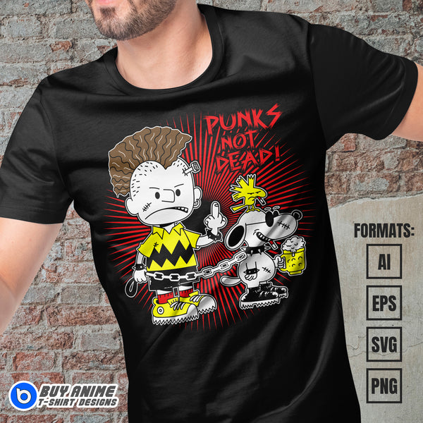Premium Snoopy Punk Vector T-shirt Design Template – www ...